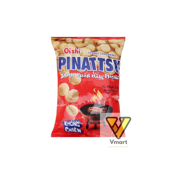 Oishi Pinattsu spicy squid flavoured peanut snack42g - Vmart