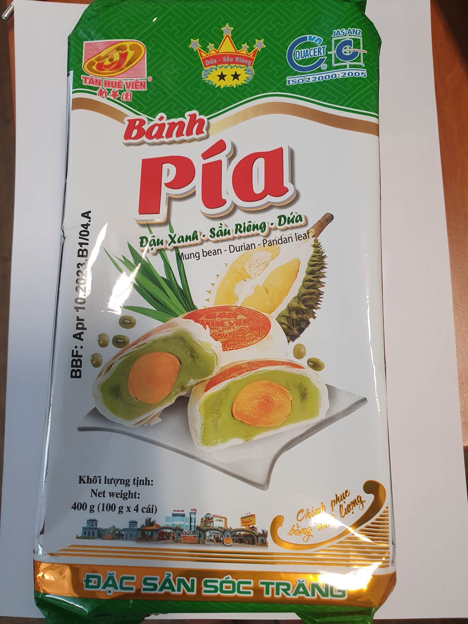 Pia Cake Green Bean– Pineapple – Durian 400gr - Vmart